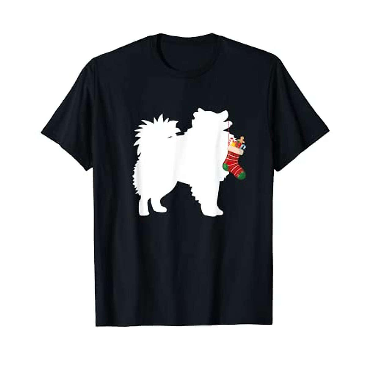 American Eskimo Christmas Stocking Stuffer Dog T-Shirt