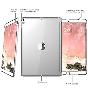 i-Blason Case for iPad Pro 10.5" (2017 Release) and iPad Air 3 10.5" 2019 (3rd Generation), Compatible with Official Smart Cover and Smart Keyboard Clear Hybrid Cover Updated Version (Clear)