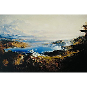 John Martin - The Plains of Heaven (1851) - Classic Painting Photo Poster Print Art Gift Home Wall Decor - Religious Nirvana God // Size: 24 x 16 Inches