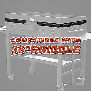 Wind Guards for Blackstone 36 Inch Griddle, Blackstone Griddle Accessories Fit for Blackstone Grill, Stainless Steel Magnetic Wind Screen, Compatible with Rear Grease Cup, Hood and Side Shelf (Black)