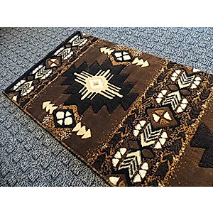 Southwest Native American Indian Chocolate Carpet Area Rug (2 Feet X 7 Feet Runner)