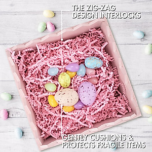 MagicWater Supply Crinkle Cut Paper Shred Filler (1 LB) for Gift Wrapping & Basket Filling - Light Pink