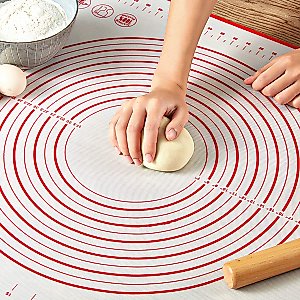 Pastry Mat for Rolling Dough, WeGuard 20“x16” Silicone Pastry Kneading Mat Board with Measurements Marking BPA Free Food Grade Non-stick Non-slip Rolling Dough Baking Mat