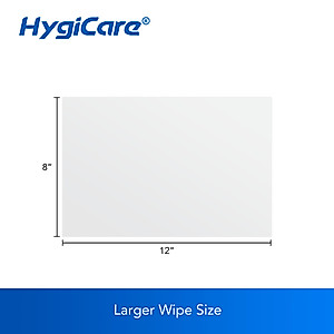 HygiCare Adult Washcloths Body Wipes 250 Count Fresh Scent 12"x8" Flip Top, Strong Yet Soft, Perfect for Incontinence Cleansing, Clinic, Nursing Home, Hospital, Camping, Travel, Gym