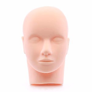 Foraineam 4-Pack Practice Training Head Rubber Cosmetology Mannequin Doll Face Head For Eyelashes Makeup Massage Practice