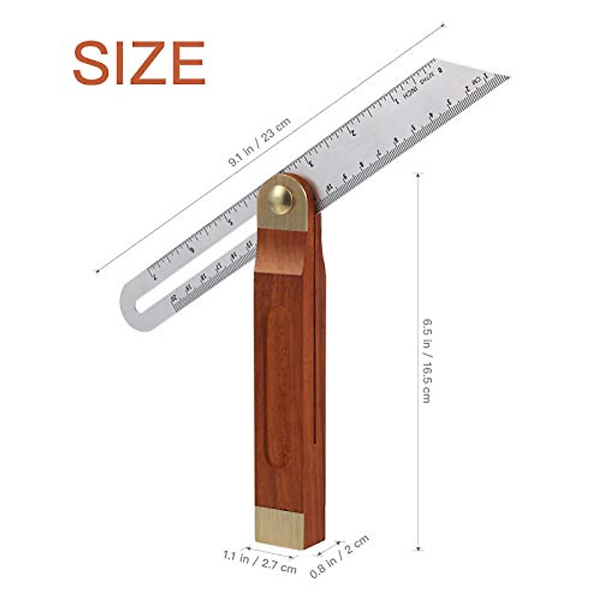 DOITOOL 1PCS 9 Inch Sliding T-Bevel Gauge Woodworking T Bevel Angle Finder with Hardwood Handle and Metric Marks