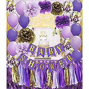 Purple Gold Baby Shower Decorations Qian's Party Purple and Gold Princess Birthday Party Decorations Purple Princess Baby Shower Confetti Purple & Gold Party Decor
