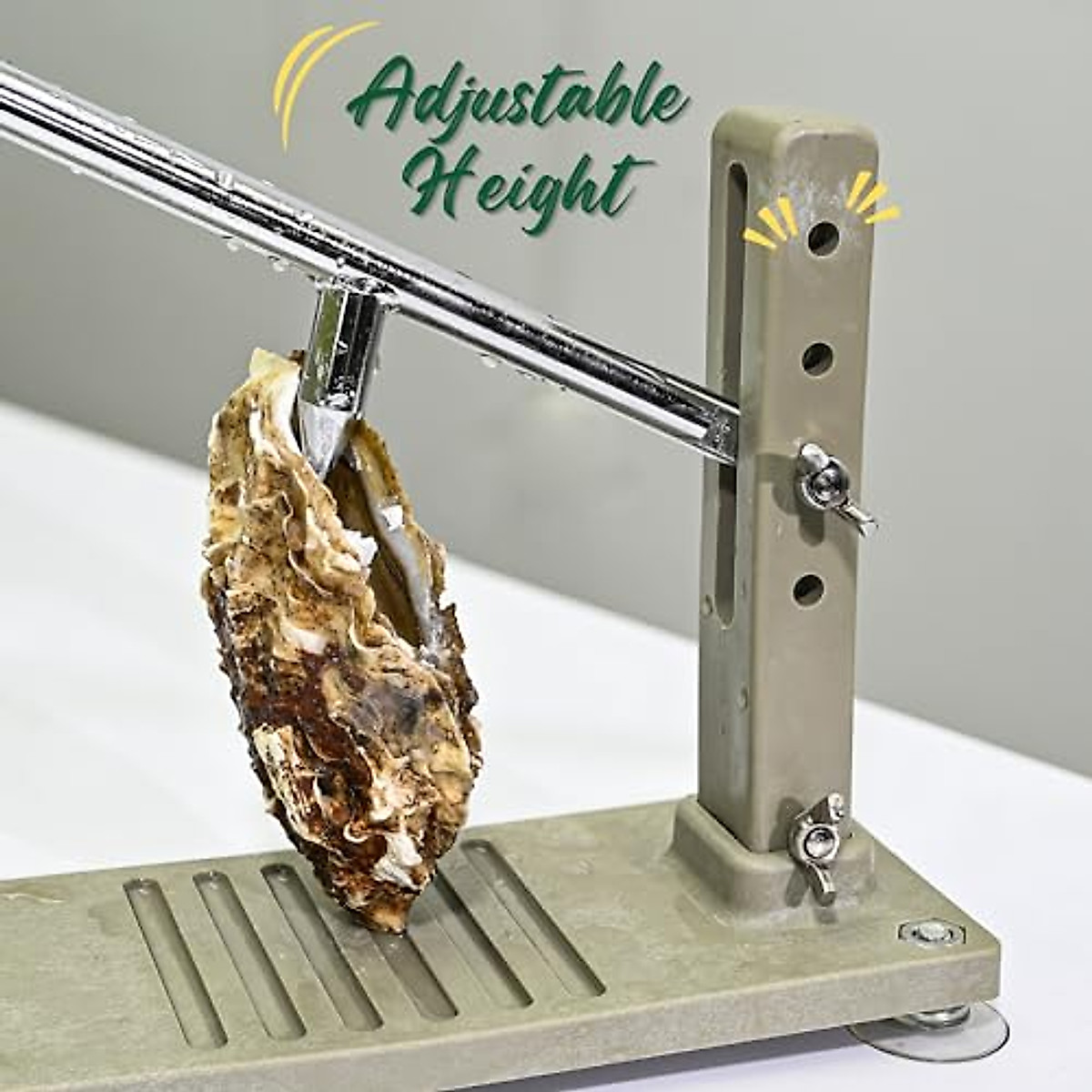 Oyster Shucker Tool Set, Oyster Clam Opener Machine, Stainless Steel, with 2 Knive & Gloves & G-clip