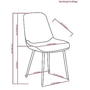 SIMPLIHOME Rosemead Mid Century Modern Dining Chair (Set of 2) in Blue Linen Look Fabric, For the Dining Room