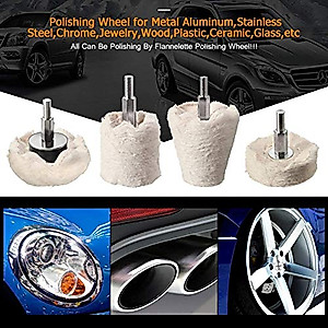 ANAHAF Buffing Wheel for Drill - 8 Pcs Polishing Wheel Cone/Column/Mushroom/T-Shaped Wheel Polishing Kit with 1/4 Handle