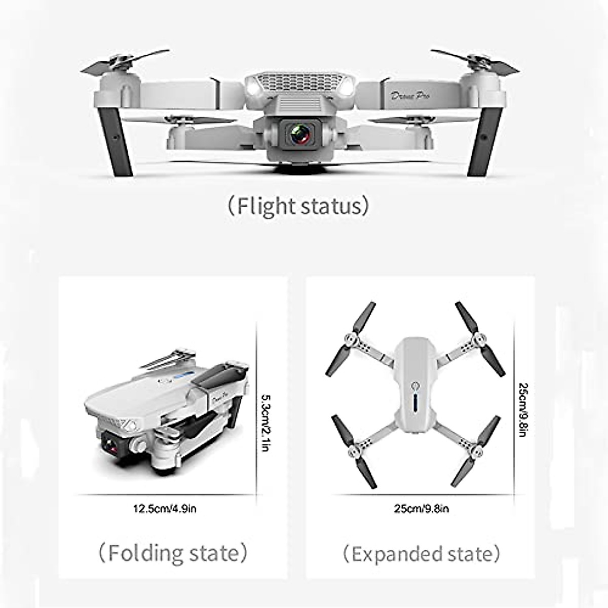 Remote Control Drones with Camera for Adults 4K & 1080P, Flying Toys with 3-level Flight Speed 4 Channel Fpv Mini Drones with Camera Rc Plane Helicopters Cool Stuff Gifts for Men (White)