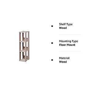 IRIS USA Rack 3-Shelf Open Wood Shelving Unit, Slim, Natural