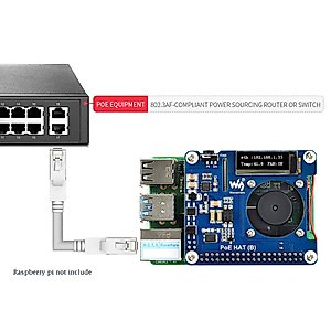 Power Over Ethernet HAT (B) for Raspberry Pi 3B+/4B,802.3af Compliant Power Over Ethernet Accessory Power Sourcing Equipments Needed