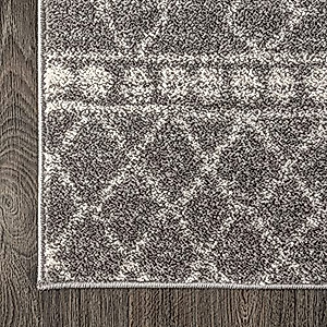 JONATHAN Y MOH209B-8 Izil Moroccan Beni Souk Indoor Farmhouse Area-Rug Bohemian Minimalistic Geometric Easy-Cleaning Bedroom Kitchen Living Room Non Shedding, 8 X 10, Gray,Cream