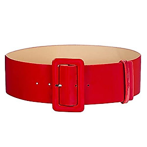 Hanna Nikole Women's PU Leather Patent Belt Fashion Waist Belts for Shirt Dress Red S