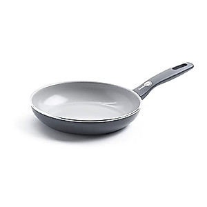 GreenPan Dover Healthy Ceramic Nonstick, 8" Frying Pan Skillet, PFAS-Free, Dishwasher Safe, Comfort Grip Handle, Grey