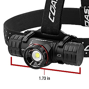 Coast® XPH34R 2075 Lumen USB-C Rechargeable-Dual Power LED Headlamp withPURE Beam® Twist Focus™ and Magnetic Base