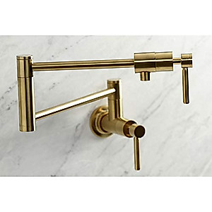 Kingston Brass KS4107DL Concord Pot Filler, Brushed Brass, 23.5 x 2.63 x 12.88