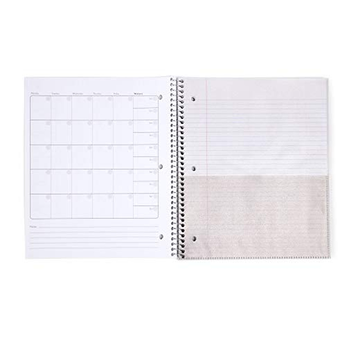 Mintra Office Durable Spiral Notebooks, 1 Subject, (Black, College Ruled 3 Pack), 100 Sheets, Poly Pocket, Moisture Resistant Cover, Strong Chipboard back, For School, Office, Business,