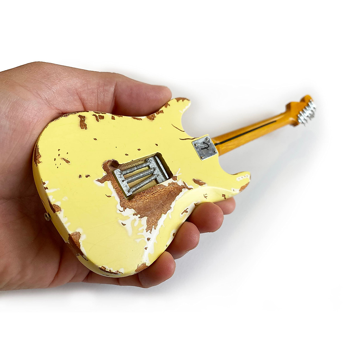 AXE HEAVEN Yngwie Malmsteen Mini Fender™ Strat™ Heavily Worn Olympic White Finish Guitar Model Replica