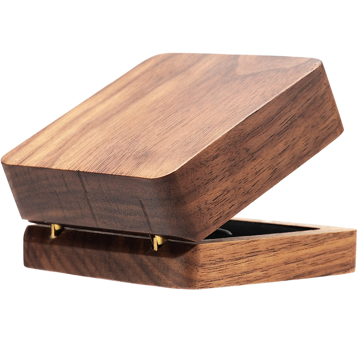 COSISO Small Vintage Rustic Black Walnut Wooden Cufflinks Gifts Box for Men,Cuff Links Display Storage Case