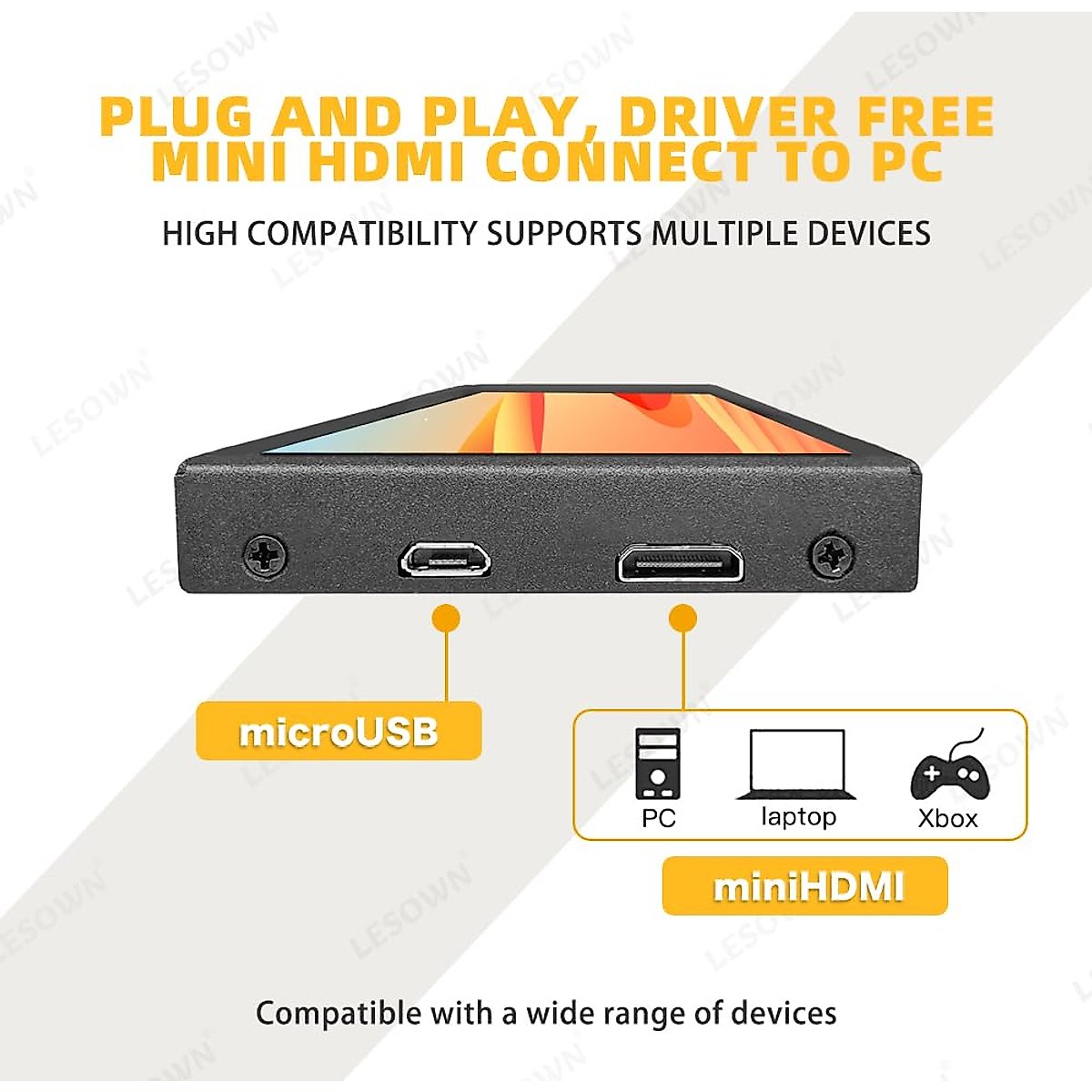 LESOWN 8.8 inch Monitor PC Case Temperature Display Mini Ultra Wide Monitor Stretched Bar Display AIDA64 PC Sensor Panel 1920x480 Small Temp Monitor for RPi CPU Monitoring