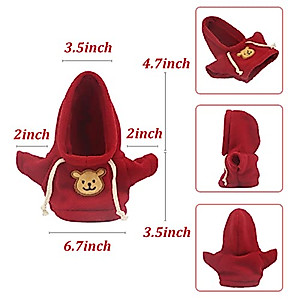 4pcs Chicken Costume for Hens Shirt with Hat,Pet Chicken Clothes Warm Cartoon Hoodies Coop Cage Accessories Toys for Parrot Duck