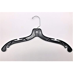 NAHANCO 2405 Plastic Dress Hanger, Jumbo Weight, 17", Black (Pack of 100)