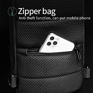 OZUKO Men Chest Crossbody Bags Waterproof Sports Shoulder Fashion Usb Multifunctional Sling Bag (Black)