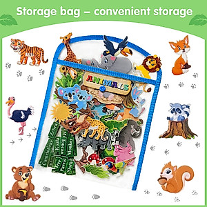 Craftstory Animals Felt Board Stories for Toddlers, Felt Animals Figures Toys Arts and Crafts Sensory Gifts for Classroom Storytelling School Daycare Supplies (Jungle)