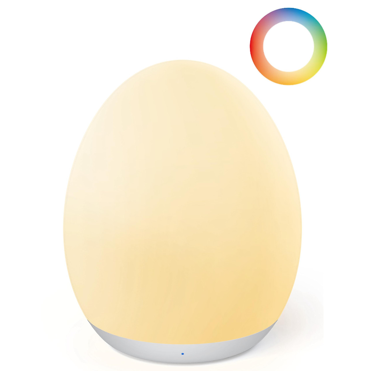JolyWell Night Light for Kids with 7 Color Changing Mode & Dimming Function, Rechargeable Baby Egg Night Light with 1 Hour Timer&Touch Control, up to 100H, White