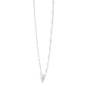 Silpada 'Pagosa' Circle Linking Station Necklace in Sterling Silver and 14K Yellow Gold Plating, 16" + 2"