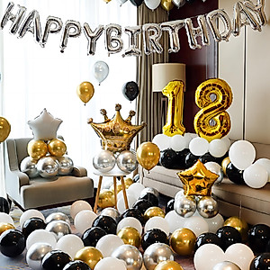 40 Inch Gold Number Balloons, Helium Mylar Foil Number Balloons for Birthday, Number 1 Balloon for 1st Birthday Decorations for Kids, Anniversary Party Decorations Supplies
