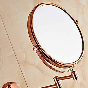 KARAOT Round Mirrors for Walls, 3X Magnification, Normal Double-Sided Bathroom Vanity Mirror Swivel, Extendable Folding, 360° Free Rotation, for Shaving, Makeup