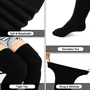 Neoviancia Plus Size Thigh High Socks for Thick Thighs Women- Widened Extra Long Thick Knit Over the Knee Stockings- Boot Socks Leg Warmers