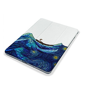 Great Wave Kanagawa Starry Night case Compatible with iPad Mini Air Pro 7.9 8.3 9.7 10.2 10.9 11 12.9 inch Pattern Cover New 2022 2021 Trifold Stand 3 4 5 6 7 8 9 Generation 584 (10.2" 7/8/9 gen)