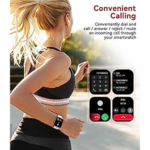 LIGE Smart Watch for Women with Android iOS, 1.83 Inch Bluetooth Calls/Real-Time Notification Smartwatch, 100 Sports, IP68 Waterproof Healthy Fitness Tracker, Pink