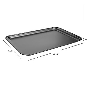 Non-Stick Steel Baking Sheet by Home Basics | Perfect for Cookies & Pastries | Easy-to-Clean | Oven Safe | 12 x 18 Inches