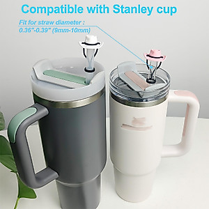 HomDsg 4 Pack Silicone Cowboy Hat Straw Covers Cap Compatible with Stanley Cup 30 40 oz, Cute Funny Tumbler Straw Topper Accessories for Man & Woman Christmas Gift