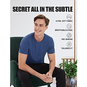 Pioneer Camp Mens Bamboo Viscose T Shirt Ultra Soft White Plain Tshirts for Men Cooling Crew Neck Casual Basic Tee Shirt