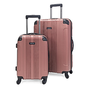 Kenneth Cole REACTION Out of Bounds Lightweight Hardshell 4-Wheel Spinner Luggage, Rose Gold, 2-Piece Set (20" & 28")
