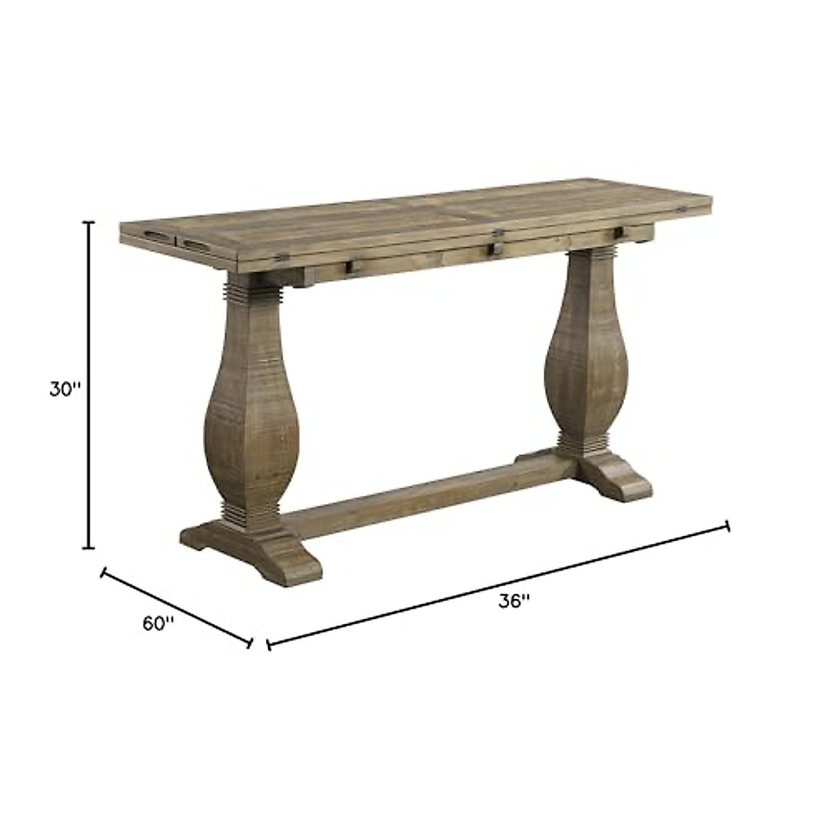 Martin Svensson Home Napa Flip Top Sofa Console Table, Reclaimed Natural