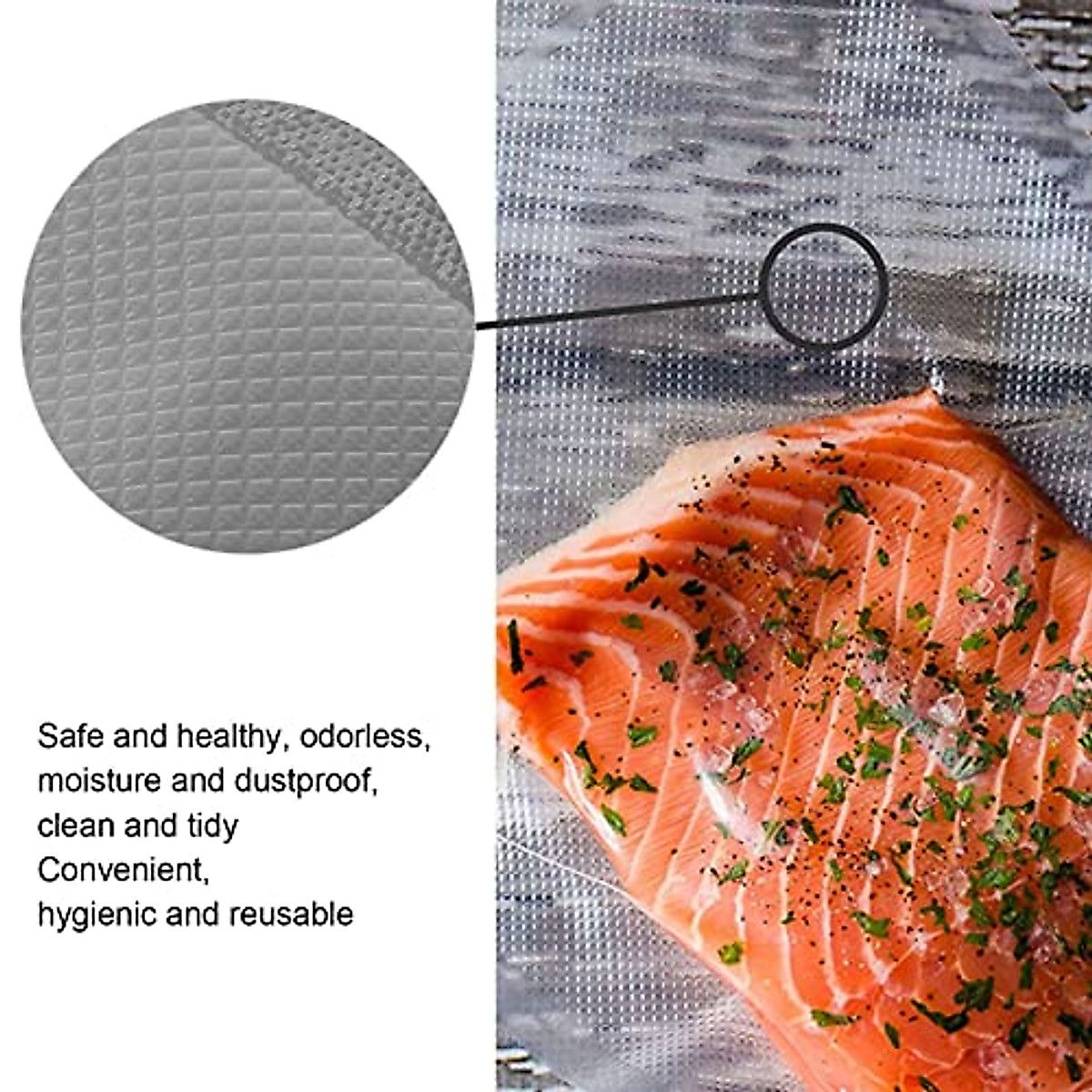 Odorless Food Storage Bags Keep Freshness Organized Striped Vacuum Storage Bag For Fruit Restaurant (20 * 30cm)