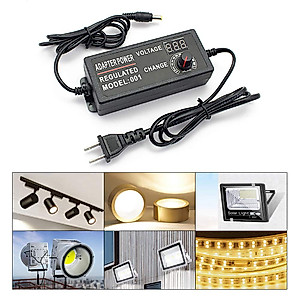 3-24V 2A Adjustable Power Adapter, Yetaida 48W Universal Switching Variable Power Supply 100-240V AC to DC 5V 6V 9V 12V 15V 18V 19V 20V for LCD Monitors, LCD TVs, LED Strip Lights, Routers