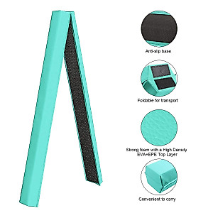 FBSPORT 8ft Balance Beam: Folding Floor Gymnastics Equipment PU Leather for Kids Adults,Non Slip Rubber Base, Gymnastics Beam for Training, Practice, Professional Home Training