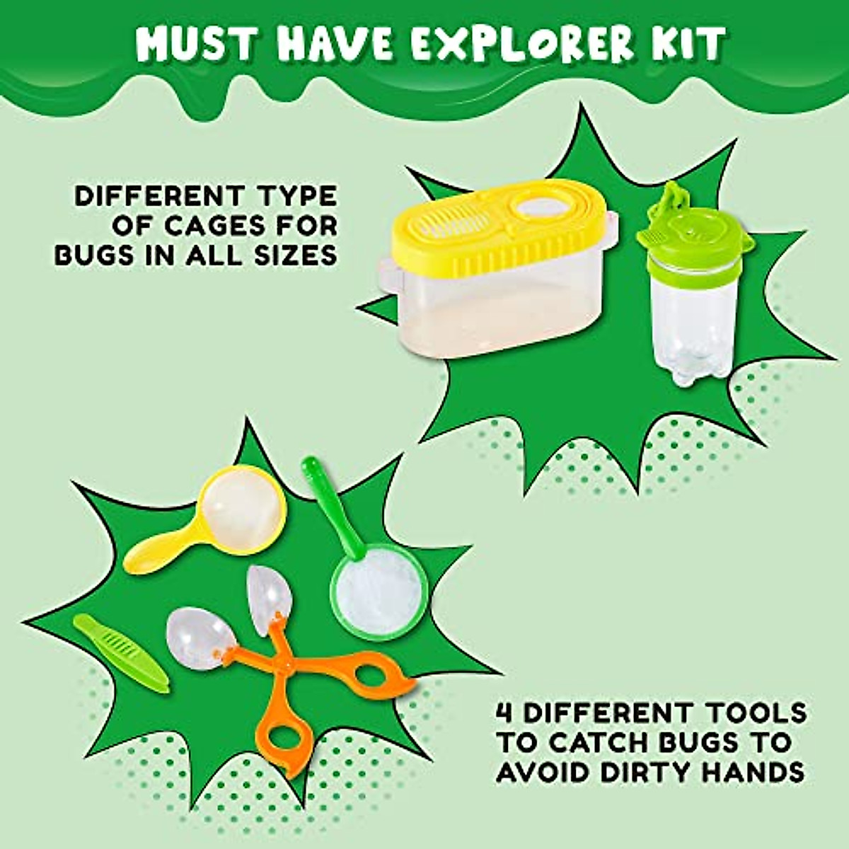 JOYIN Outdoor Explorer Kit, Bug Catcher for Kids (Vest, Hat, Flashlight Compass, Binoculars, Magnifying Glass and Butterfly Net), Kids Camping Gear, Educational Toys, Halloween Birthday Gift for Kids