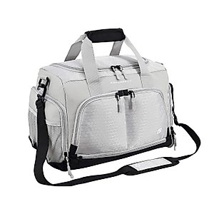 Ultimate Gym Bag 2.0: The Durable Crowdsource Designed Duffel Bag with 10 Optimal Compartments Including Water Resistant Pouch, Silver, Medium (20")