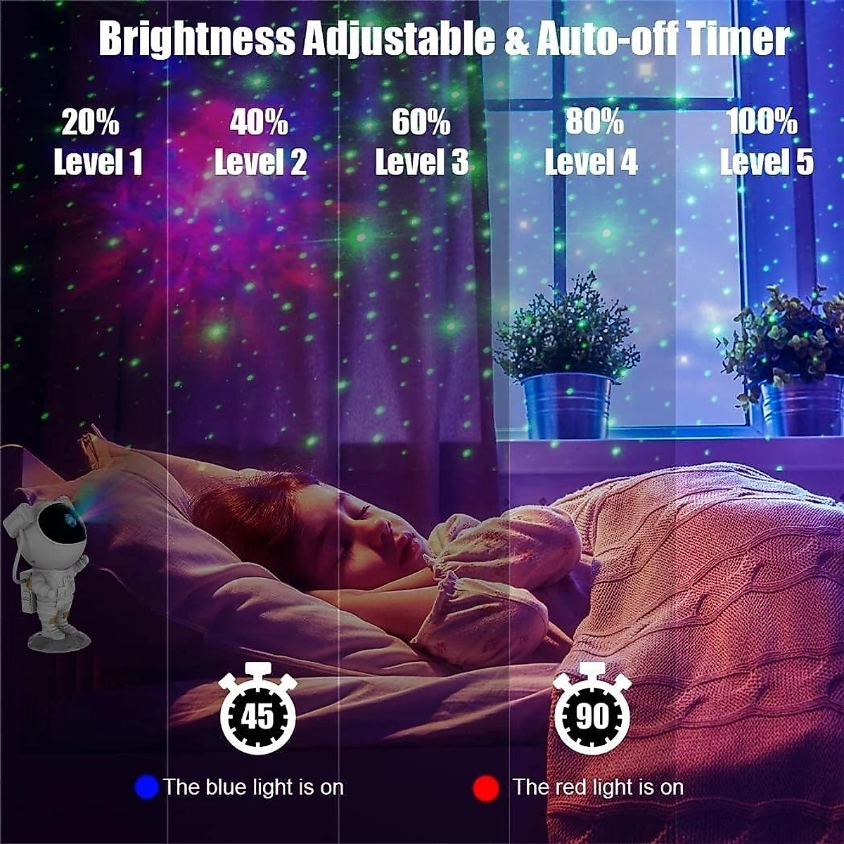 Astronaut Light Projector, Galaxy Projector for Bedroom, Star Projector with Moon Lamp, LED Nebula Night Light