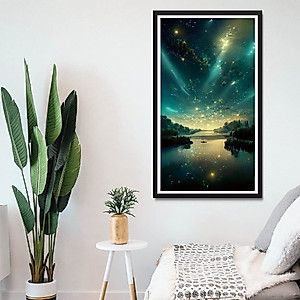 Rousp DIY 5D Diamond Painting Kits for Adults Diamond Art Star Lake Diamond Painting Full Drill Crystal Rhinestone Diamond Embroidery Craft Kits for Home Wall Decor Gifts, 27.5 X 15.7inch