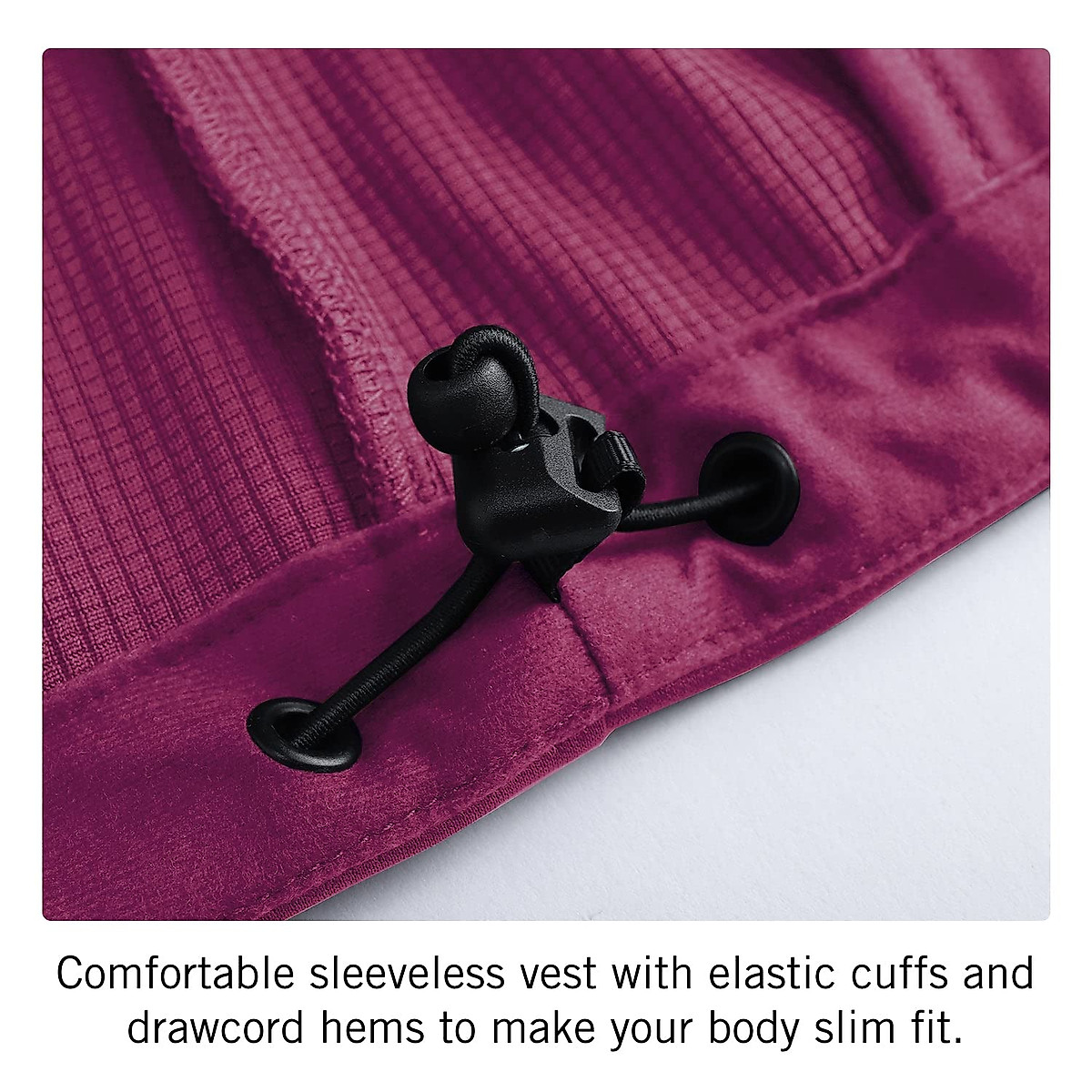 BALEAF Women's Lightweight Vest Softshell Sleeveless Jacket Windproof Stand Collar with Zipper Pockets Running Hiking Golf Rouge L